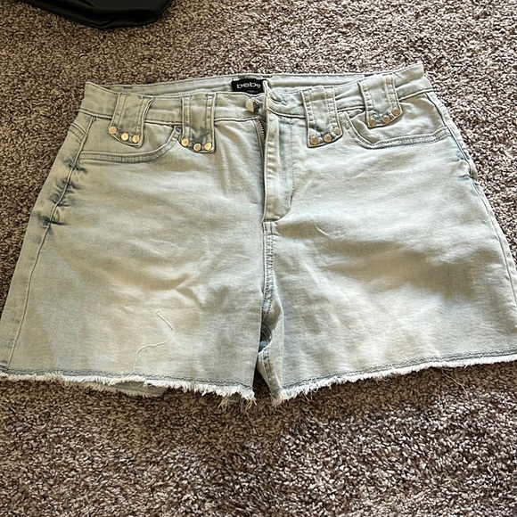 bebe | Shorts | Bebe High Waisted Light Wash Distressed Frayed High ...